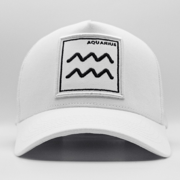 Aura Lifestyle | Accessories | Aquarius Zodiac White Trucker Hat Mesh ...